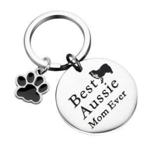 bleouk australian shepherd keychain aussie gift aussie dog mom owners lovers