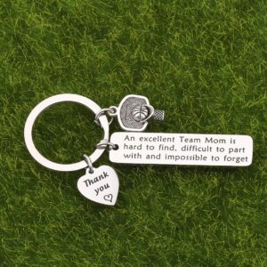 POTIY Team Mom Jewelry Team Gift Basketball Keychain An Excellent Team Mom is Hard to Find Basketball Jewelry Thank You Gift for Coach Leader Mom (Basketball Keychain-1)