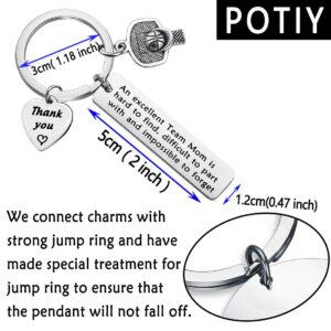 POTIY Team Mom Jewelry Team Gift Basketball Keychain An Excellent Team Mom is Hard to Find Basketball Jewelry Thank You Gift for Coach Leader Mom (Basketball Keychain-1)