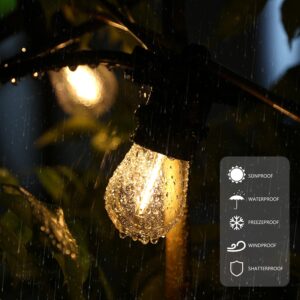 CLSETAIC Shatterproof & Waterproof S14 String Light Bulbs,Led Patio Lights Outdoor Waterproof Replacement Bulbs,S14 LED Bulb,Warm White 2200K,AC/120V,70LM,E26 Base, (24PACK)