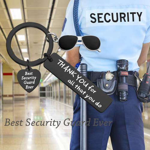 TIIMG Security Guard Gift Security Guard Thank You Gift Safety Officer Gift Thank You For All That You Do Keychain For Security Guard (security guard black)