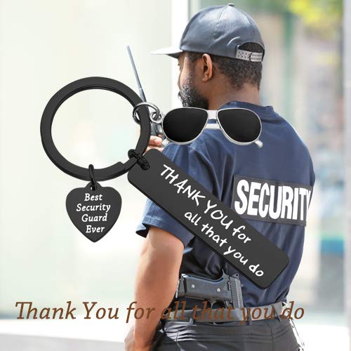 TIIMG Security Guard Gift Security Guard Thank You Gift Safety Officer Gift Thank You For All That You Do Keychain For Security Guard (security guard black)