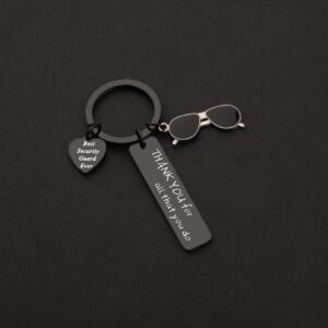 TIIMG Security Guard Gift Security Guard Thank You Gift Safety Officer Gift Thank You For All That You Do Keychain For Security Guard (security guard black)