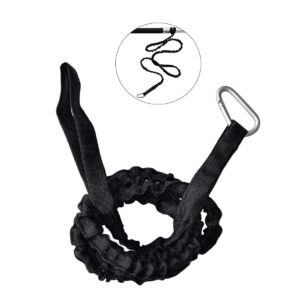 moocy stretchable kayak paddle leash tether with d-shape carabiner bungee leash strap 1ft for kayaking canoe sup board paddles, surfboard, fishing poles rods