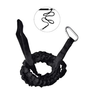 MOOCY Stretchable Kayak Paddle Leash Tether with D-Shape Carabiner Bungee Leash Strap 1ft for Kayaking Canoe SUP Board Paddles, Surfboard, Fishing Poles Rods