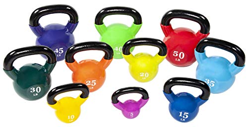 BalanceFrom All-Purpose Color Vinyl Coated Kettlebell, 15 Pounds