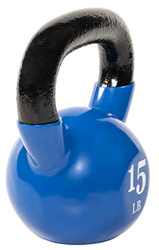 BalanceFrom All-Purpose Color Vinyl Coated Kettlebell, 15 Pounds