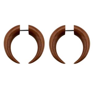 16g organic sawo wood fake pincher taper plugs, sold as a pair (8mm)