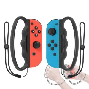 fyoung fitness boxing hand grip compatible with switch/switch oled joy con controller, handle grip compatible with switch fitness boxing games-black