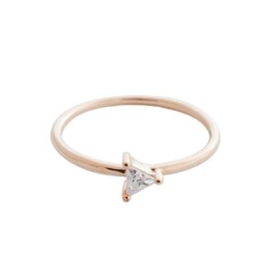 honeycat petite crystal solitaire ring in gold, rose gold, or silver | minimalist, delicate jewelry (rose gold, 8)