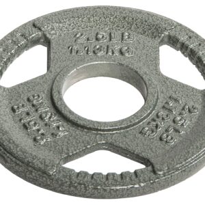 Signature Fitness Cast Iron Plate Weight Plate for Strength Training and Weightlifting, 2-Inch Center, 2.5LB (Single)