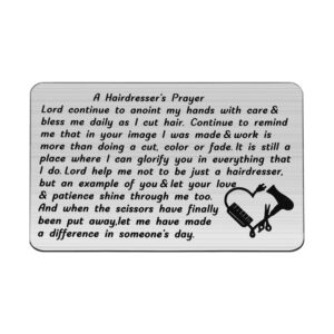 wsnang hairdresser's prayer wallet card hair stylist gift hair barber gift inspirational hairdresser jewelry gift for hair stylists (hairdresser's prayer wc)