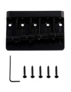 metallor 4 string bass bridge tailpiece fixed saddles for electric bass guitar jazz bass or precision bass black.