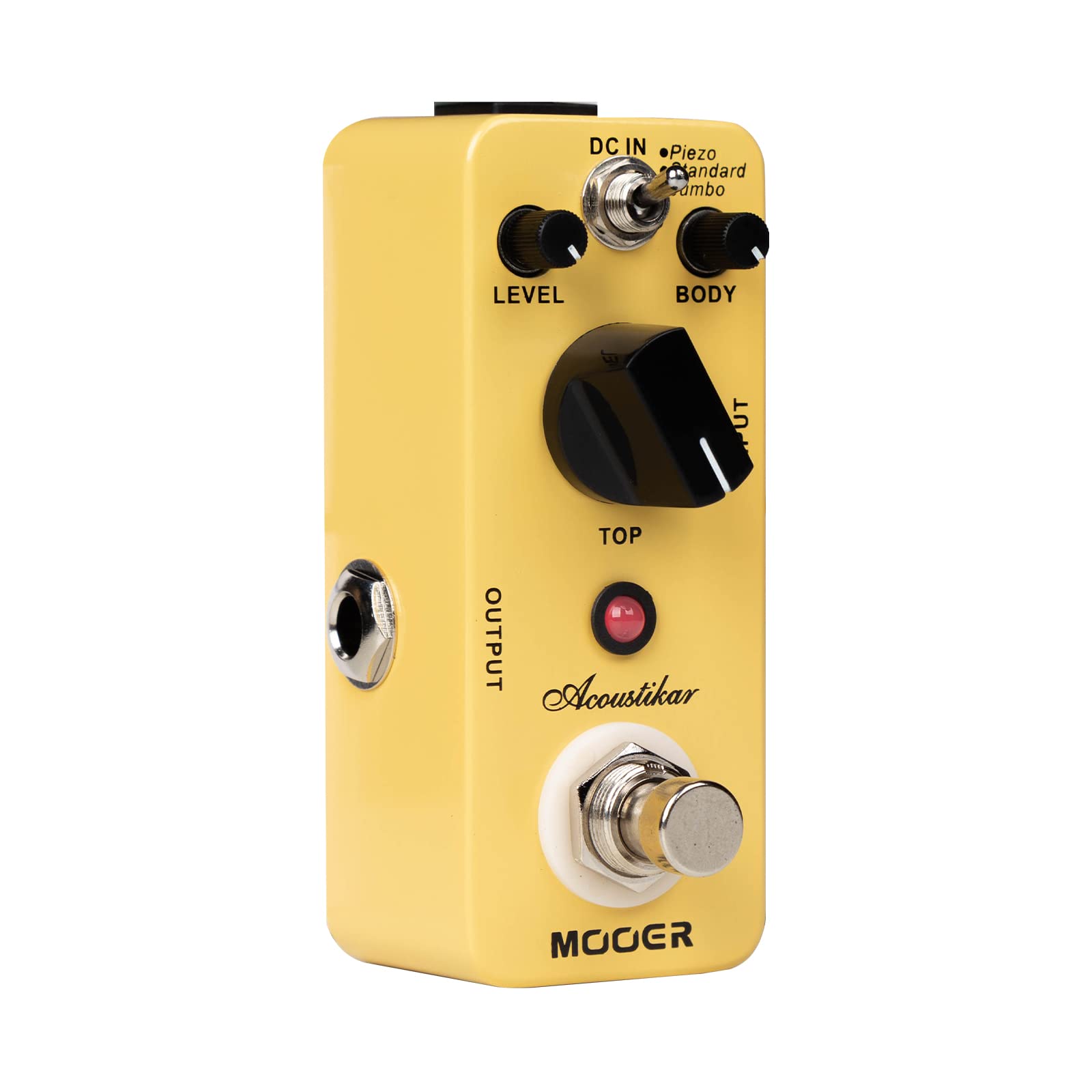 MOOER Acoustikar Acoustic Guitar Simulator Pedal, 3 Modes Piezo/Standard/Jumbo, Nature and Smooth Acoustic Guitar Sound