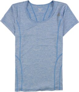 reebok womens two tone basic t-shirt, blue, small