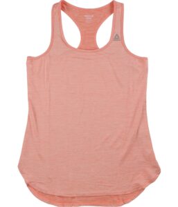 reebok womens singlet racerback tank top, orange, large