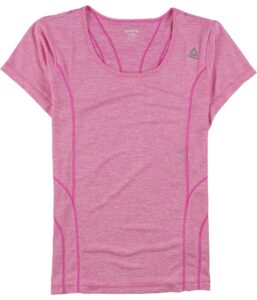 reebok womens two tone basic t-shirt, pink, large