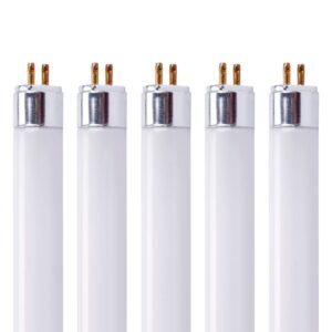 f54t5/865/ho fluorescent tube light bulb, 46 inch, 54w, 6500k daylight, 4200 lumens, high output, g5 bi-pin base, 4ft t5 grow light bulbs - 5 pack