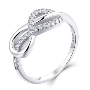 starchenie infinity ring for women 925 sterling silver promise band ring size 7