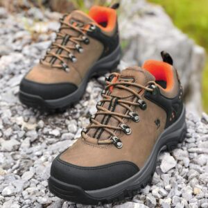 CAMEL CROWN Men's Hiking Shoes Low Top Trekking Boots Non-Slip Walking Sneakers for Outdoor Work Trail Casual (Khaki, 10)