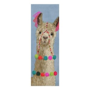 canvas on demand yoga and pilates non-slip fitness mat with carrying strap (adorned llama iii) 24"x70"