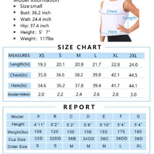 Ice Silk Workout Tops for Women Quick Dry Muscle Gym Running Shirts Sleeveless Flowy Yoga Tank Tops (White, Large)