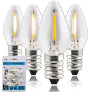 LED Night Light Bulb – C7 E12 LED Bulbs – Candelabra Light Bulbs, 1 Watt Equivalent 10W Incandescent Bulb, Warm White 2700K, Window Candles & Chandeliers Replacement Bulb, 4 Pack