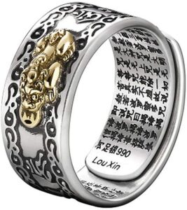 towell adjustable feng shui pixiu mani mantra protection wealth ring