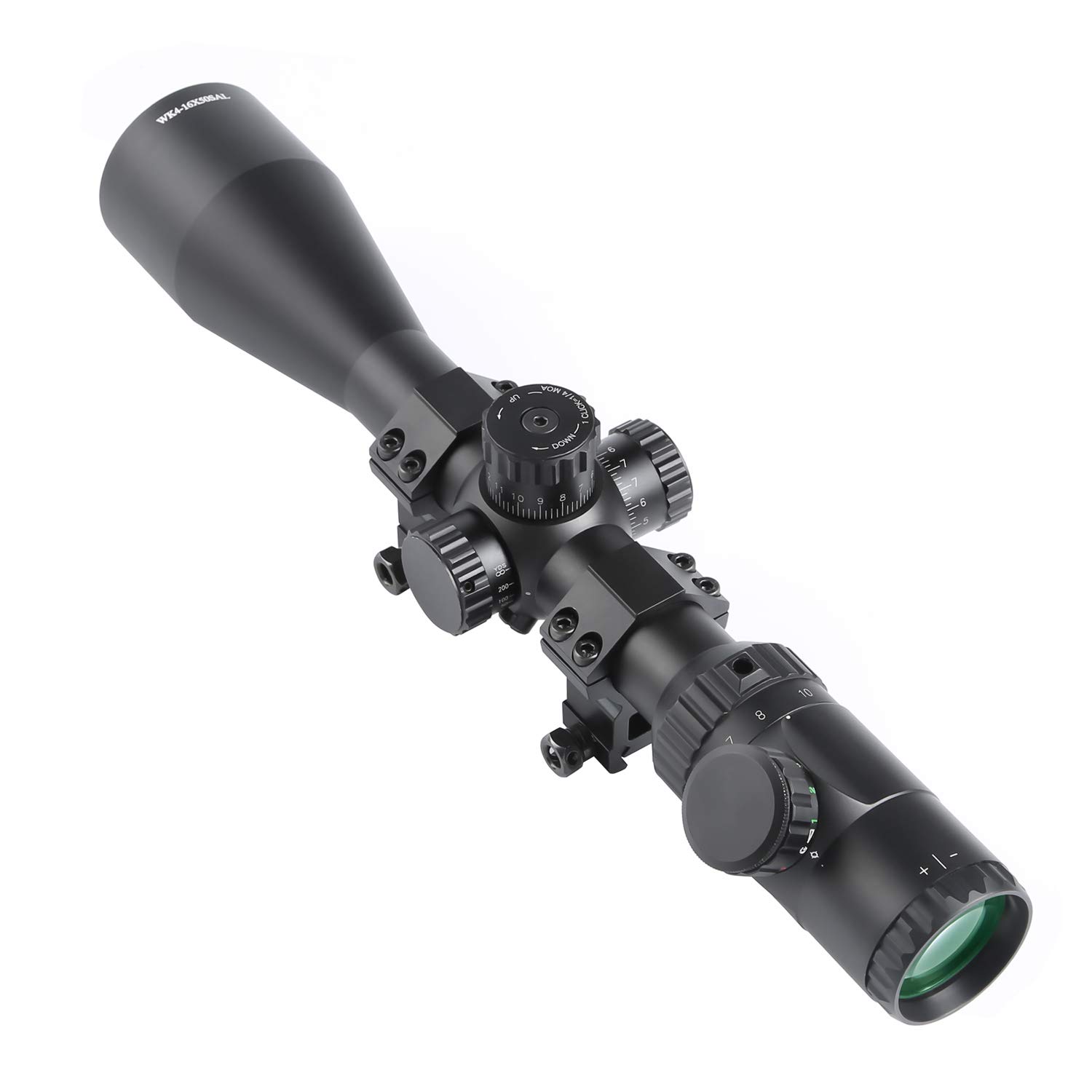 MK 4-16X50/6-24X50 Hunting Rifle Scope 30mm Tube Red/Green/Blue Illuminated Glass Etched Reticle SFP Riflescope w/Side Parallax Adjustment (MK4-16X50)