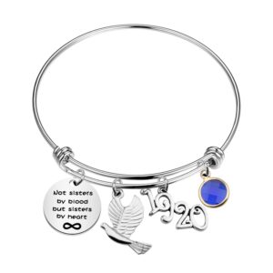 hollp 1920 sorority navy jewelry not sis-ters by blood but sist-ers by heart pigeon bracelet sis-ter gift sorority gift greek sorority inspired gift for finer women(bracelet)