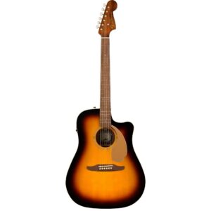 fender redondo player acoustic guitar, with 2-year warranty, sunburst, walnut fingerboard