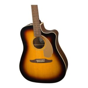 Fender Redondo Player Acoustic Guitar, with 2-Year Warranty, Sunburst, Walnut Fingerboard