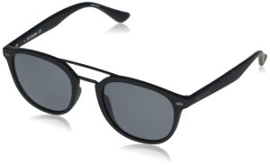 columbia firecamp round sunglasses, matte black/smoke polarized, 52 mm