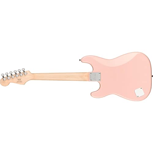 Squier Mini Stratocaster Electric Guitar, Shell Pink, Laurel Fingerboard