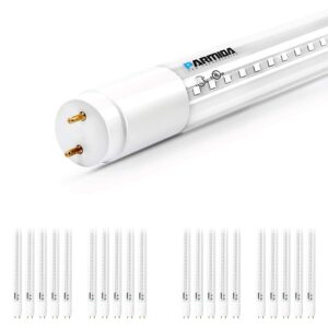 parmida 20-pack led t8 hybrid type a+b light tube, 4ft, 18w (40w replacement), clear cover, single-end or dual-end powered, 6000k (bright white), 2200lm, works with/without ballast, ul