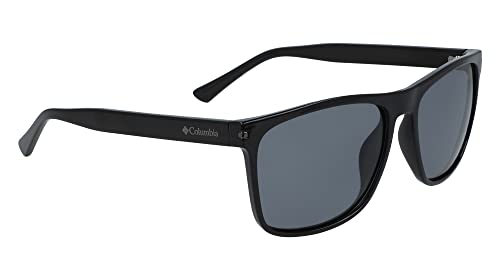 Columbia unisex adult Boulder Ridge Sunglasses, Black/Smoke Polarized, 57 mm US