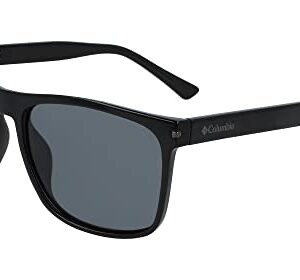 Columbia unisex adult Boulder Ridge Sunglasses, Black/Smoke Polarized, 57 mm US