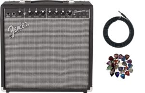 fender champion 40 guitar combo amplifier bundle with instrument cable and picks