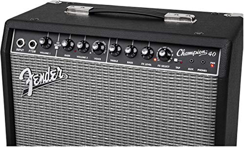 Fender Champion 40 Guitar Combo Amplifier Bundle with Instrument Cable and Picks