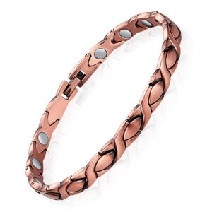 feraco magnetic copper anklets for women copper ankle bracelet for women 99.99% pure copper with magnets for feet & ankles (x shape)