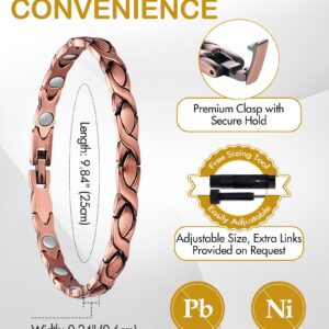 Feraco Magnetic Copper Anklets for Women Copper Ankle Bracelet for Women 99.99% Pure Copper with Magnets for Feet & Ankles (X Shape)