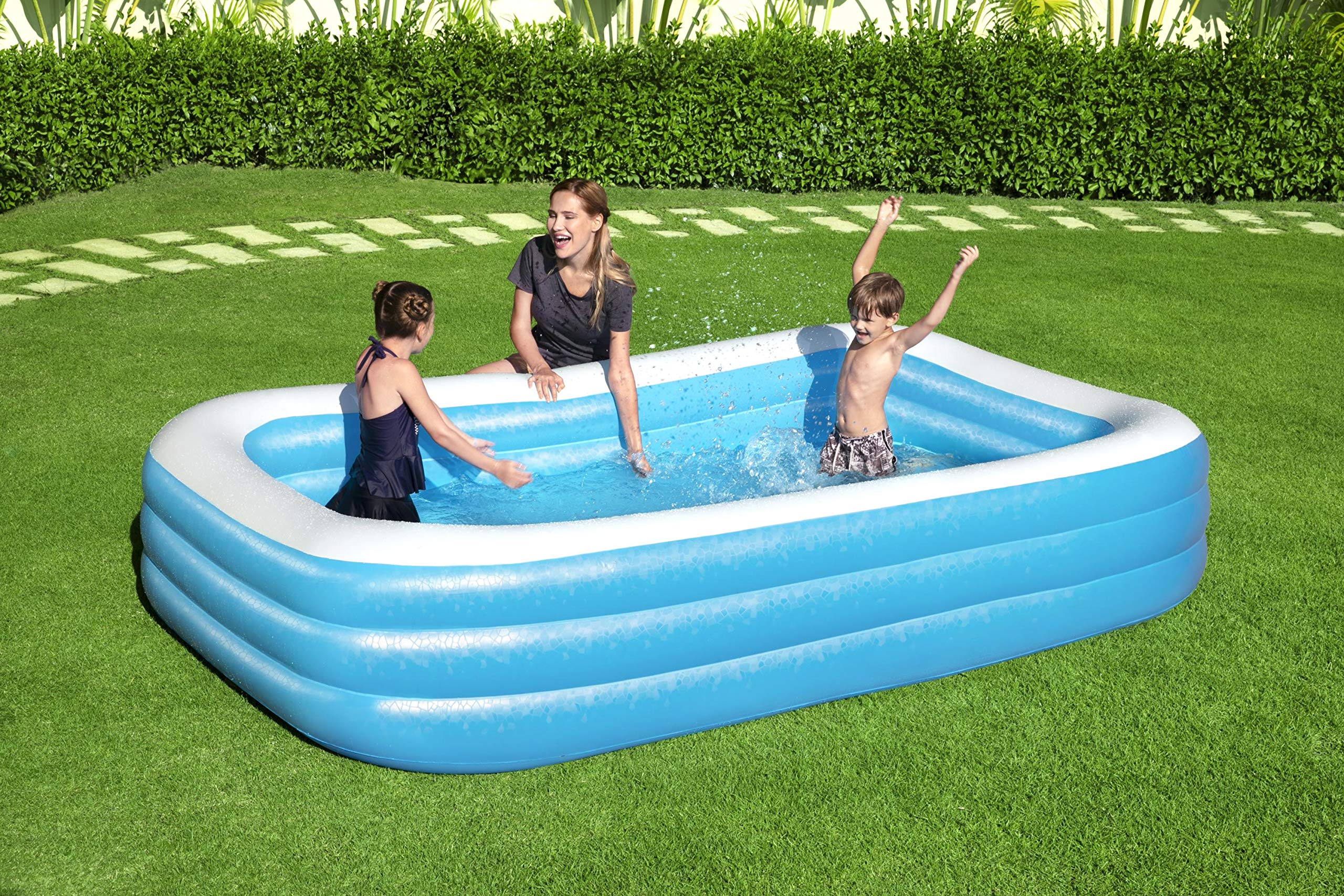 H2OGO! Blue Rectangular Inflatable Family Pool (10' x 6' x 22")