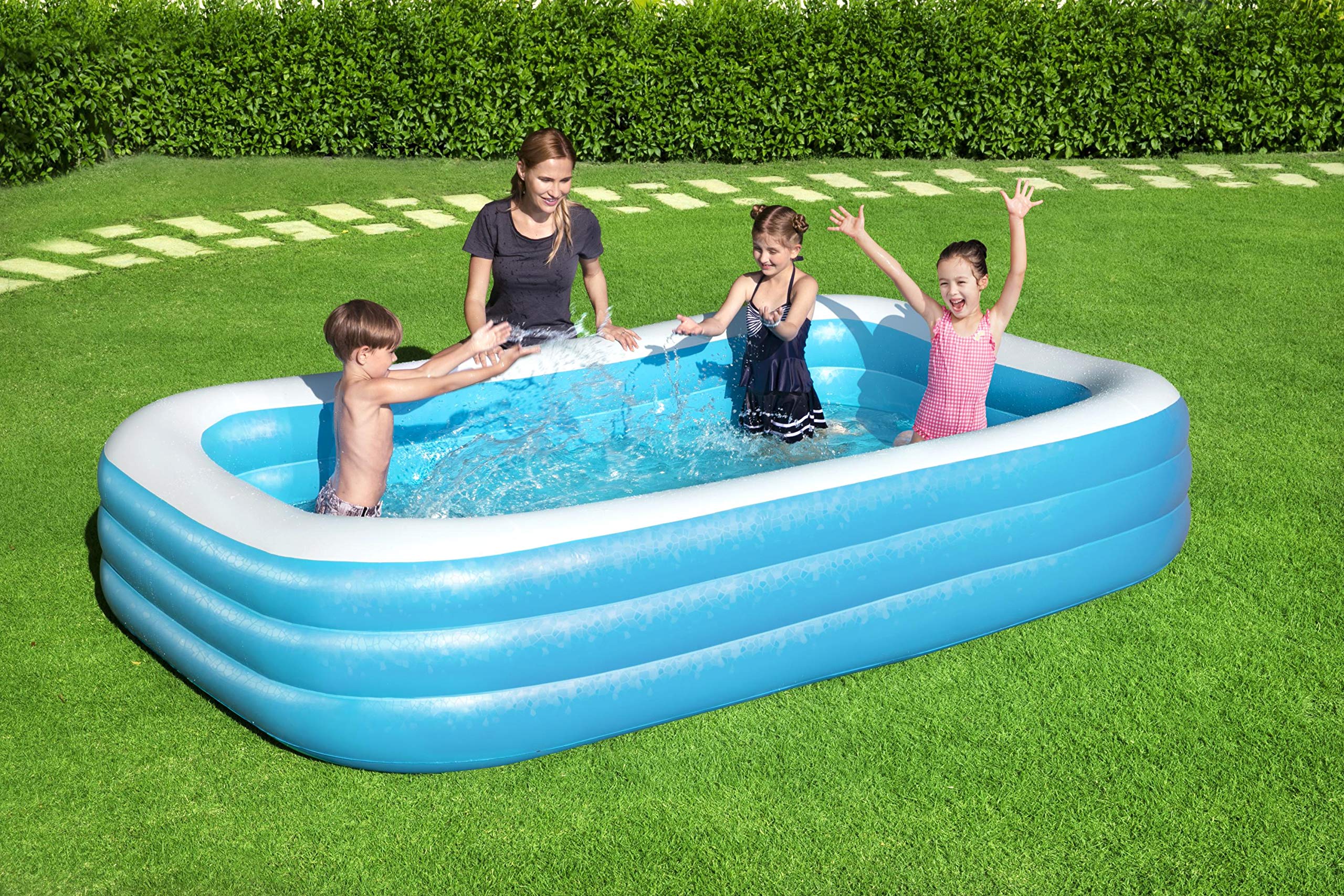 H2OGO! Blue Rectangular Inflatable Family Pool (10' x 6' x 22")