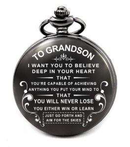 levonta grandson graduation gifts engraved pocket watch, grandson gifts from grandma and grandpa for birthday christmas (to my grandson)