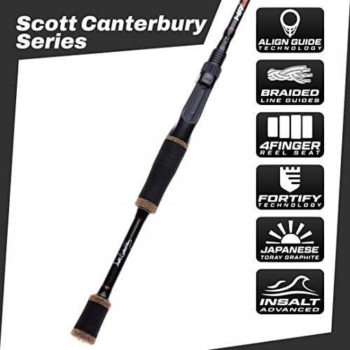 Halo Fishing Scott Canterbury Series Fishing Rod, Casting Rod, 7' Medium, Black