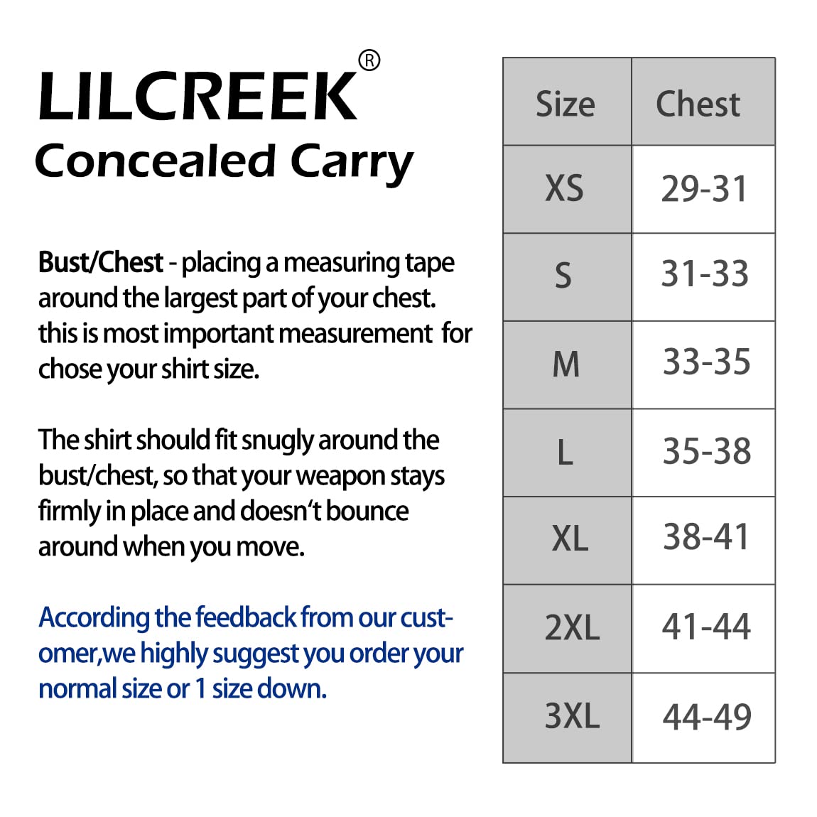 lilcreek Womens Concealment Tank Top Undercover Concealed Gun Holster Shirt Concealed Carry Clothing CCW Tactical Holster Concealed Handgun Cami Top Black