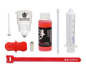 bleedzone bleed kit for shimano - hydraulic brake bleed kit for road gravel, mountain bike brakes with 60ml mineral oil - bicycle brake bleed kit, mtb kit designed for shimano brake bleed kit