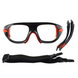 Andux Basketball Goggles Protective Safety Frame with Interchangeable Temples LQYJ-03 (Black)