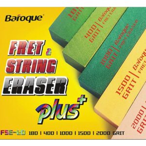 Baroque Fret Polishing Erasers with 180 & 400 & 1000 & 1500 & 2000 Grits Abrasive Rubber Blocks,Bass Guitar String Cleaner,Set of 5 Grits