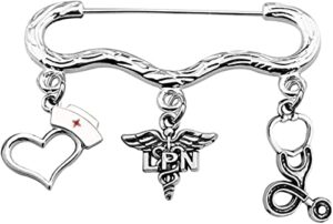 ujims nurse gift medical symbol lapel pin nurses day gift for nurse practitioner female rn lpn paramedic nursing graduation jewelry (lpn lapel pin)